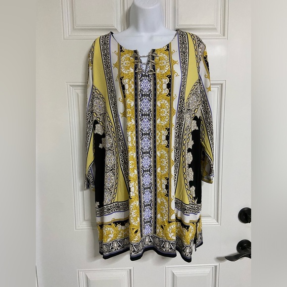 JM Collection | Tops | 2 Jm Collection Boho Strip Slinky Knit Tunic Top ...